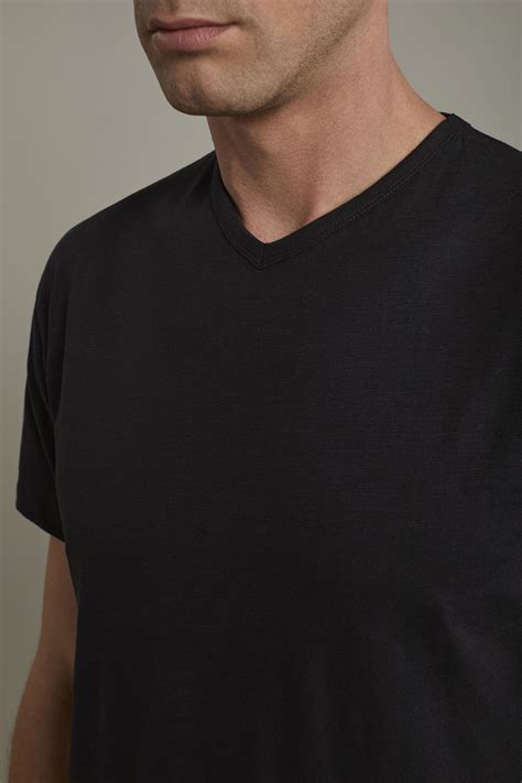 T Shirt Homme à Col V En 100 Coton Effet Flammé Coupe Régulière Doppelganger T Shirt Et