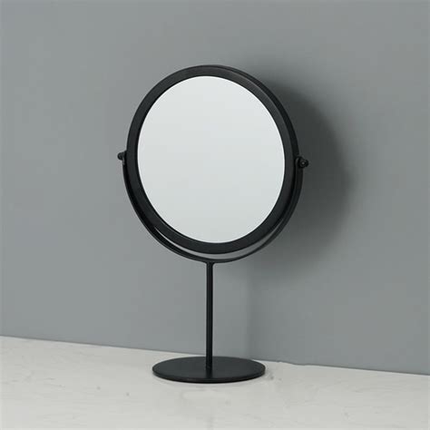 กระจกแต่งหน้าตั้งโต๊ะ Simple Portable Mirror กระจกแต่งตัวหมุนได้ สไตล์ Black High Model