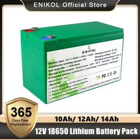 10ah 12ah 18650 충전식 리튬 배터리 팩 12v 내장 분무기 용 Bms 어린이 전기 자전거 백업 전원 공급 장치