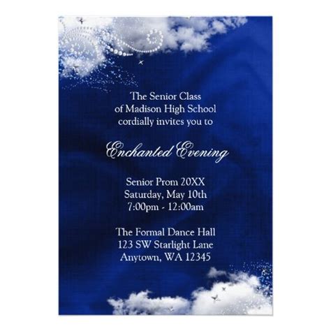 Enchanted Evening Prom Formal Invitations 5 X 7 Invitation Card Zazzle
