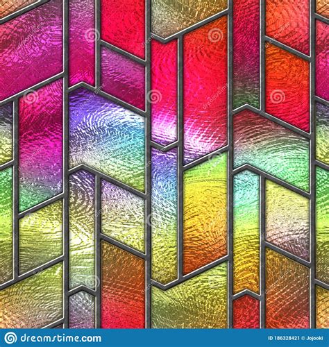 Stained Glass Seamless Texture With Pattern For Window Colored Glass