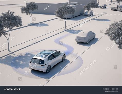Autonomous Vehicle Driving Crossroad Adas Level Stock Illustration