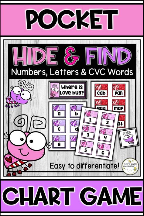 Where Is Love Bug Hide Find Pocket Chart Game Numbers Letters