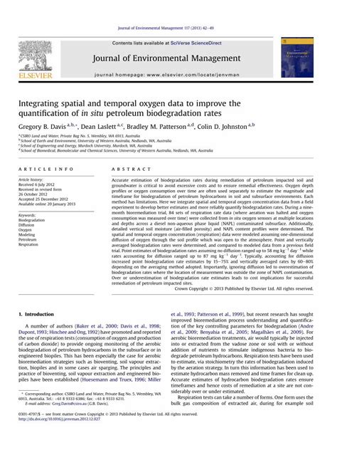 Pdf Integrating Spatial And Temporal Oxygen Data To Improve The