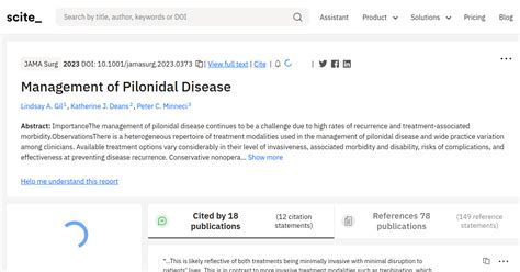 Management Of Pilonidal Disease [scite Report]
