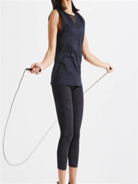 Buy Domyos By Decathlon Women Black High Waist Ankle Length Fitness