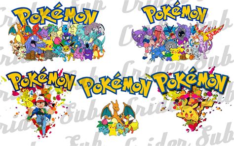 Pokemon Png Sublimation Design Bundle Etsy