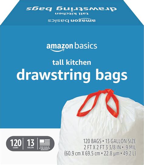 Tienda Basics Bolsas De Basura Altas Con Cordón De Cocina 13 Galones