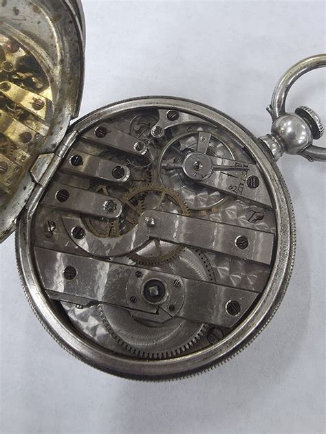 Vintage John Hambert Swiss Pocketwatch Looks Silver Ticks And Stops