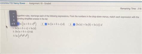 Solved Using Logarithm Rules Rearrange Each Of The Chegg Com