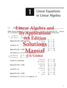 Linear Algebra And Its Applications Th Edition Solutions Manual