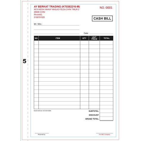 Contoh Resit Kosong Pdf Contoh Resit Ideas Invoice Template Order Hot
