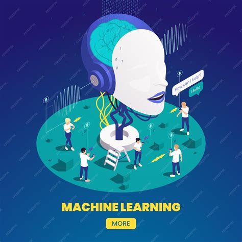 Free Vector Machine Learning Deep Learning Isometric Composition With