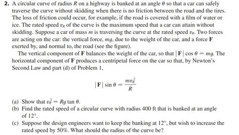 Solved A Circular Curve Of Radius R On A Highway