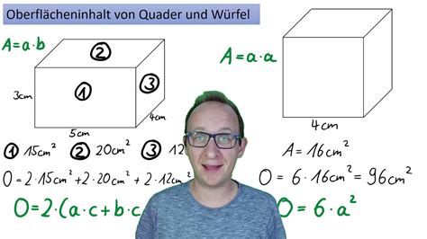 Oberflächeninhalt von Quader und Würfel YouTube