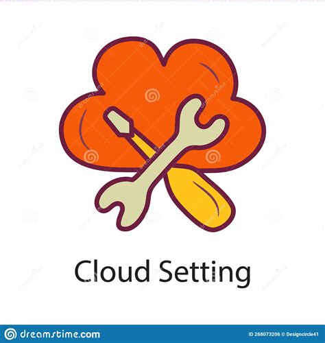 Cloud Setting Fill Outline Icon Design Illustration Data Symbol On White Background Eps 10 File