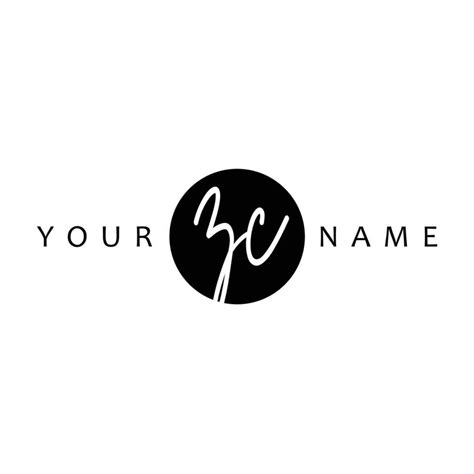 Zc Initial Handwriting In Circle Frame Template Design 32700532 Vector