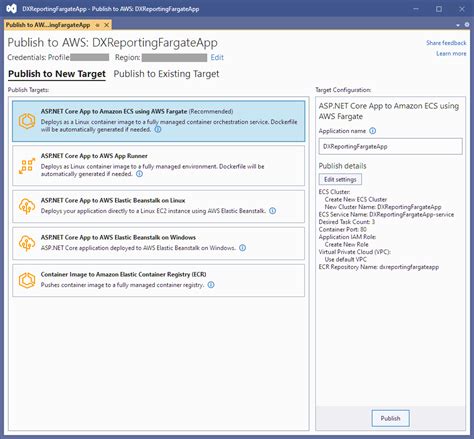 Amazon ECS Linux Container Using AWS Fargate ASP NET Core Reporting App Deployment NET