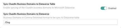Sync Business Domains To Dataverse Tables Cluedin Documentation
