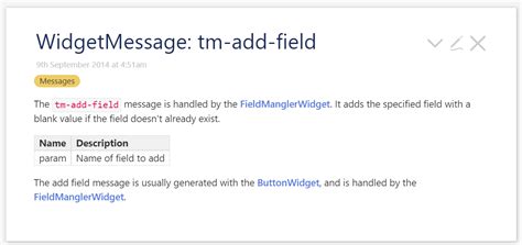 Adding Code Snippets To TiddlyWiki Documentation Or Otherwise