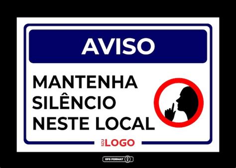 Sinal de alerta mantenha silêncio neste local Vetor Premium