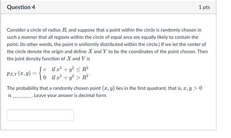 Solved Consider A Circle Of Radius R And Suppose That A Chegg
