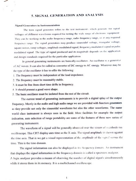 Signal Generation And Analyzers Pdf Electronic Oscillator