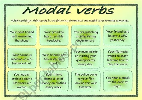 Modal Verbs Speaking Practice Esl Worksheet By Ania Z