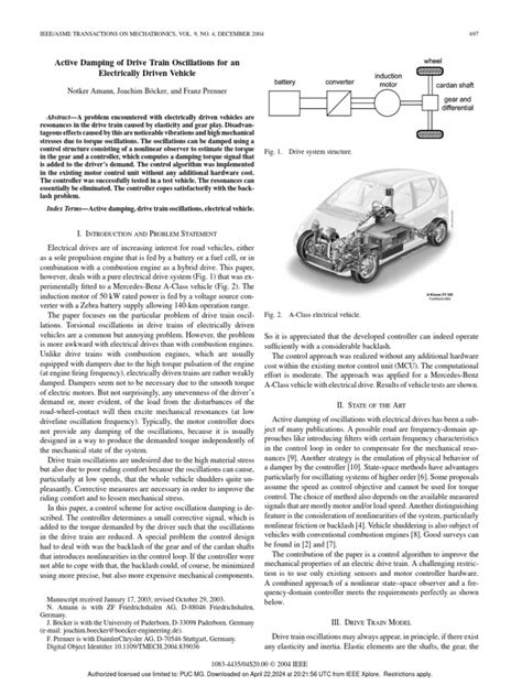 Active Damping Of Drive Train Oscillations For An Electrically Driven