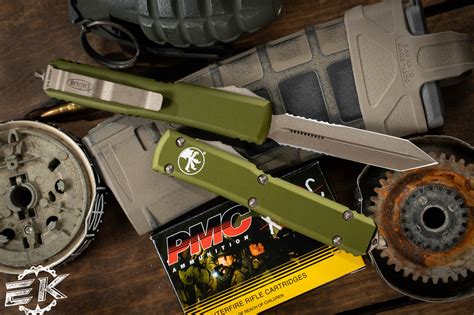 Microtech Ultratech Od Green Otf Automatic Knife 34 Spartan Bronze