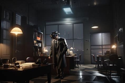 Premium Ai Image Vr Noir Detective Mystery