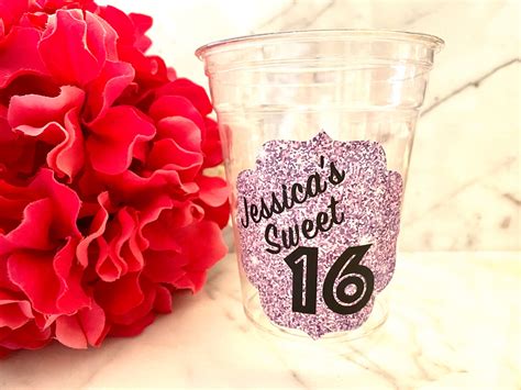Sweet Sixteen Cups Sweet 16 Cups Sweet 16 Drinkware Sweet Etsy