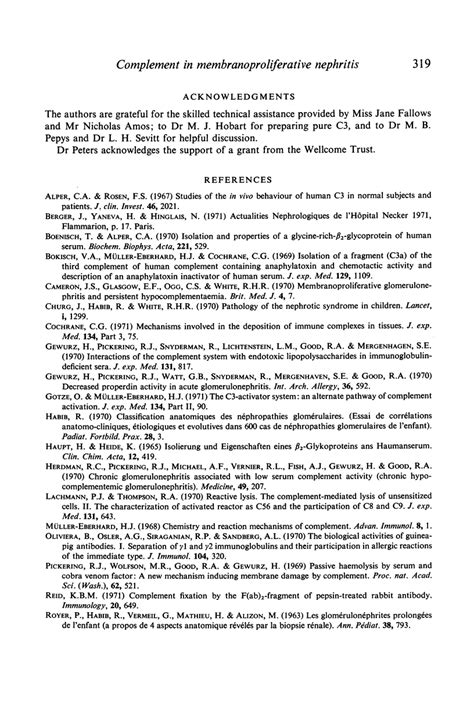 Complement Studies In Membranoproliferative Glomerulonephritis Pmc
