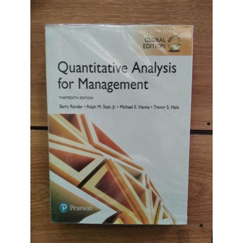 Quantitative Analysis For Management Thirteenth Edition 13th By Barry Render Shopee Malaysia