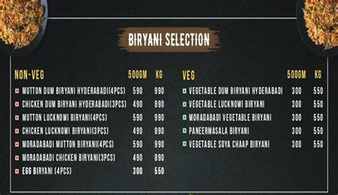Menu At Kapital Biryani Gurugram
