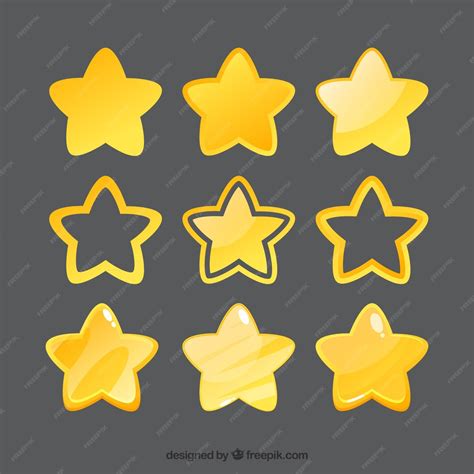 Pack De Estrellas Brillosas Vector Gratis