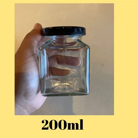 [20 Pcs] 120ml 200ml Square Glass Jar Botol Kaca Balang Kuih Lazada