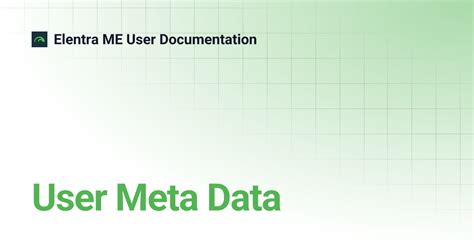 User Meta Data Elentra Me User Documentation
