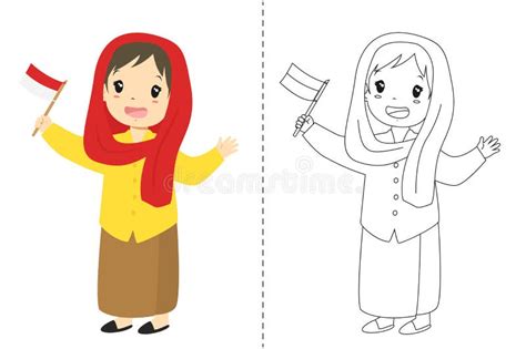 Jakarta Betawi Traditional Dress Vector Illustration Stock Vector