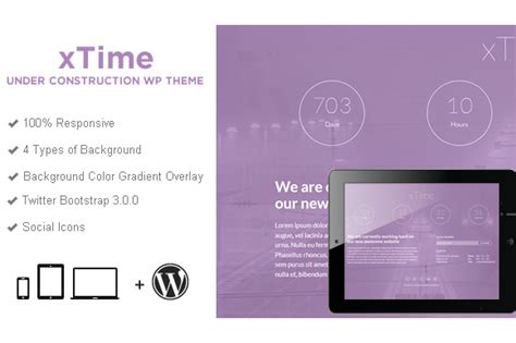 Xtime Coming Soon Wordpress Theme Landing Page