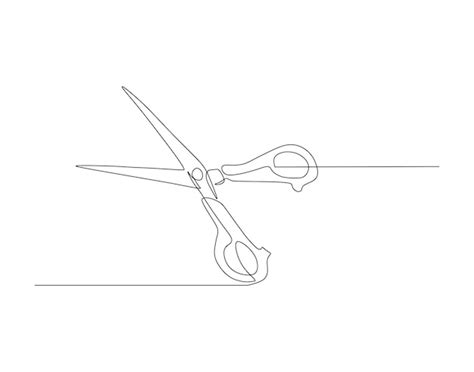 Premium Vector Continuous Line Drawing Of Scissors One Line Of Scissors For Cutting Scissors