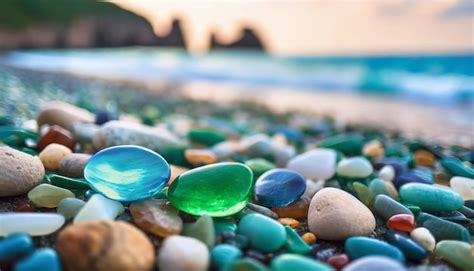 Premium Photo Gemstones And Sea Glass Glisten On The Sandy Beach