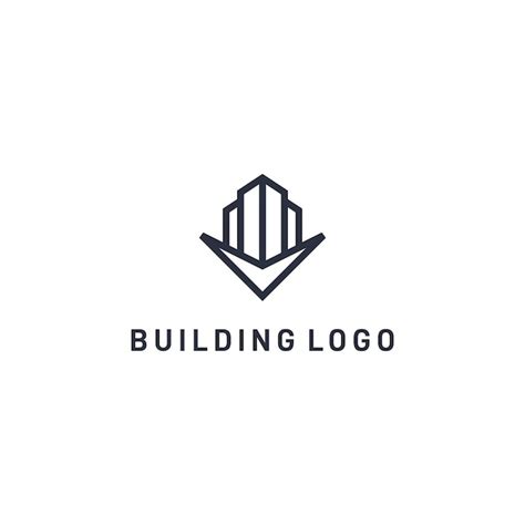 Inspiración Para El Diseño Del Logotipo Del Edificio Abstracto Vector Premium