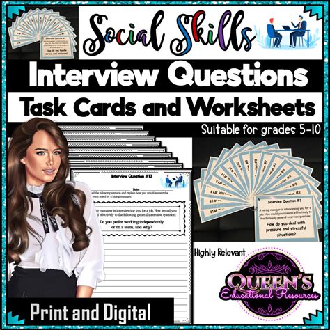 Interview Questions Task Cards And Worksheets Career Readiness Classful