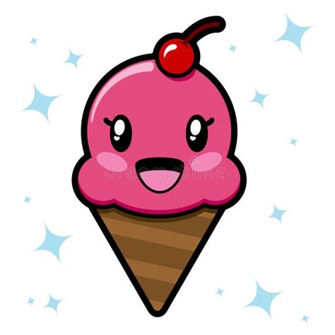 Ice Cream Cone Smile Cute Stock Illustrations 3438 Ice Cream Cone