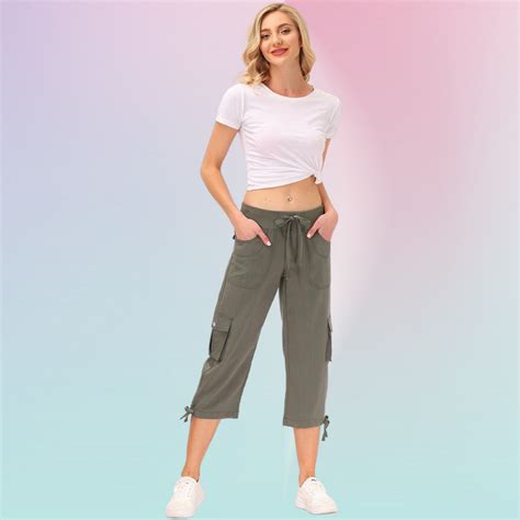 Womens Quick Drying Outdoor Sports Loose Casual Capri Pants Mofiz Vip