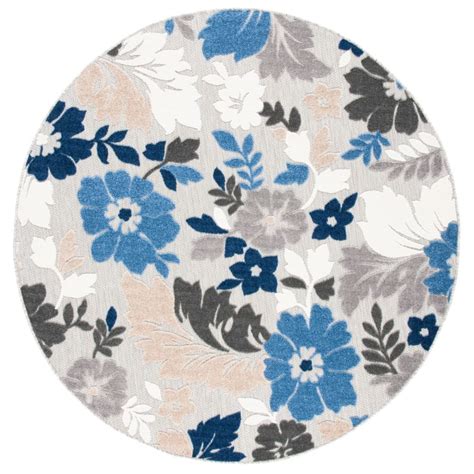 Safavieh Cabana Marcella Grey Blue 6 Ft 7 Inch X 6 Ft 7 Inch Indoor