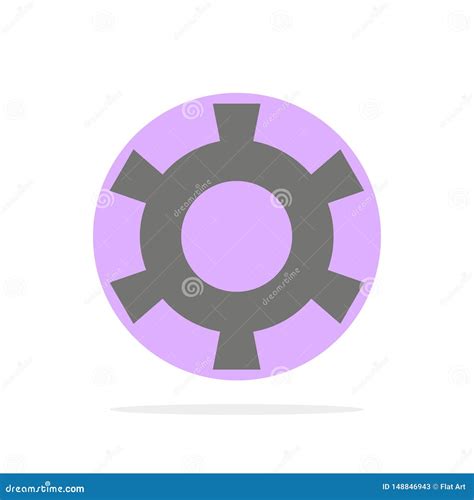 Cog Gear Setting Abstract Circle Background Flat Color Icon Stock Vector Illustration Of