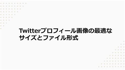 Twitterプロフィール画像（アイコン）の最適なサイズとファイル形式 ツイッターの教科書