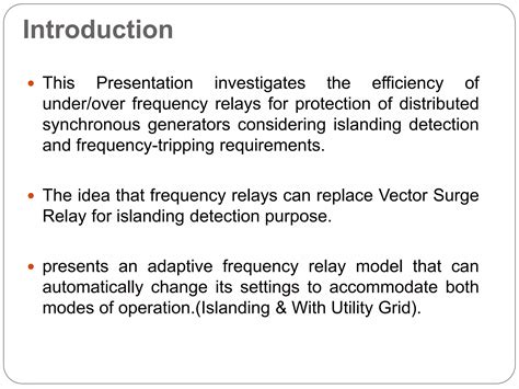 Performance Modelling And Simulation Of Frequency Relays For Distributed Generation Protection Pptx